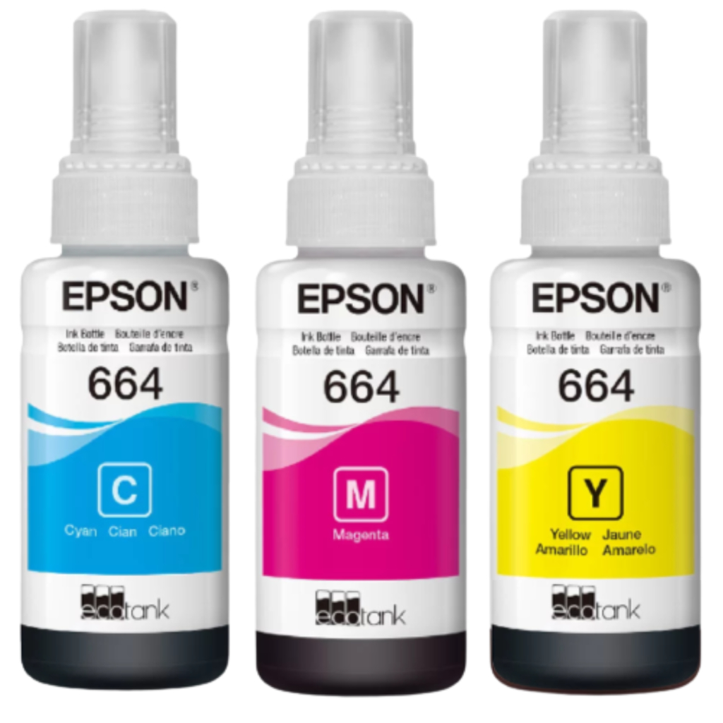 Kit 3 Tintas Epson T664 Coloridas Para Impressoras L365 L355 L375 L380 ...