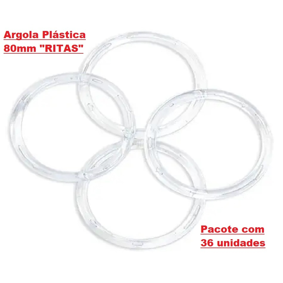 Argola Plástica N° 80 Transparente Artesanato 36 Unidades | Shopee Brasil