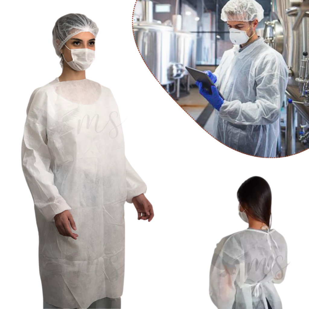 20un Avental Descartável Tnt 30g Manga Longa Hospitalar | Shopee Brasil