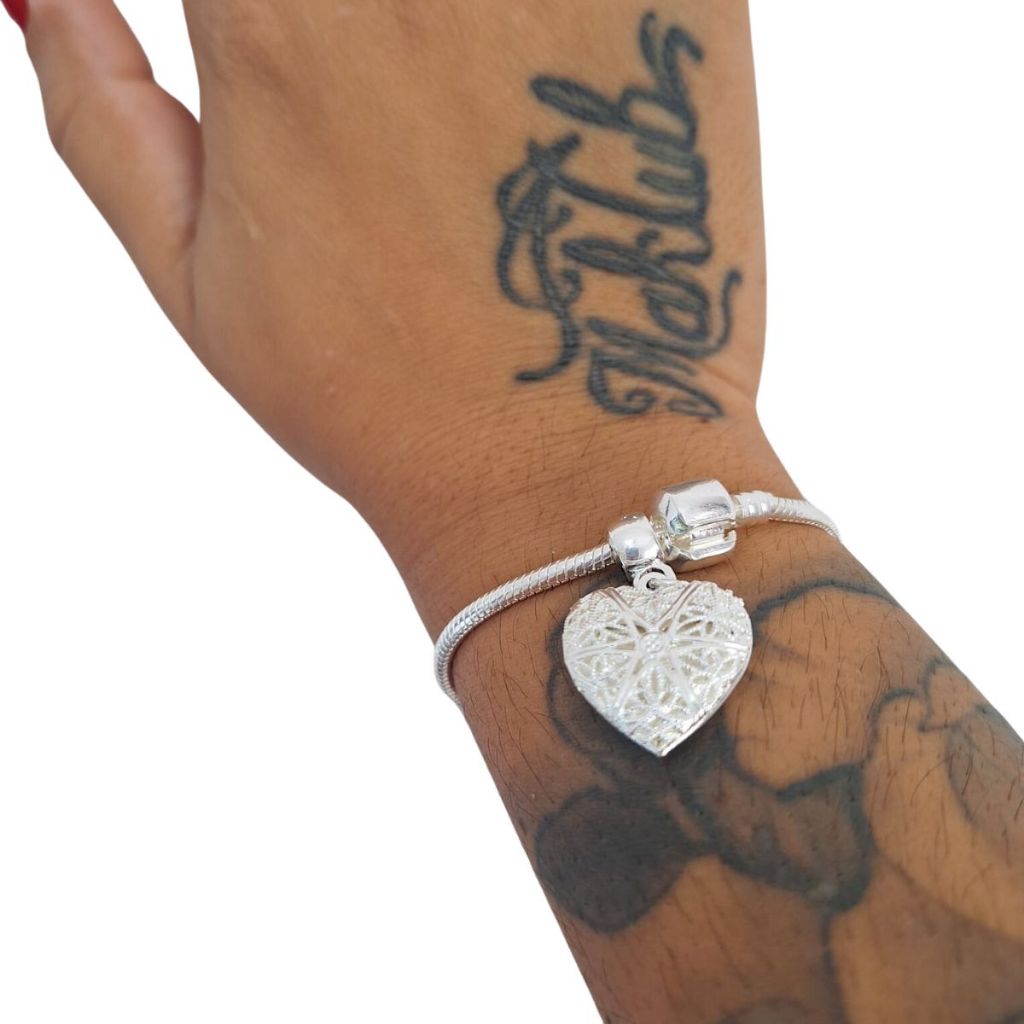 Pulseira Com Berloque De Relicário Com Foto Pandora PRATA | Shopee Brasil