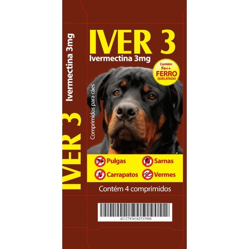 Kits Remédio Eficaz Para Combate de Carrapato, Pulga e Sarna Iver3 ...
