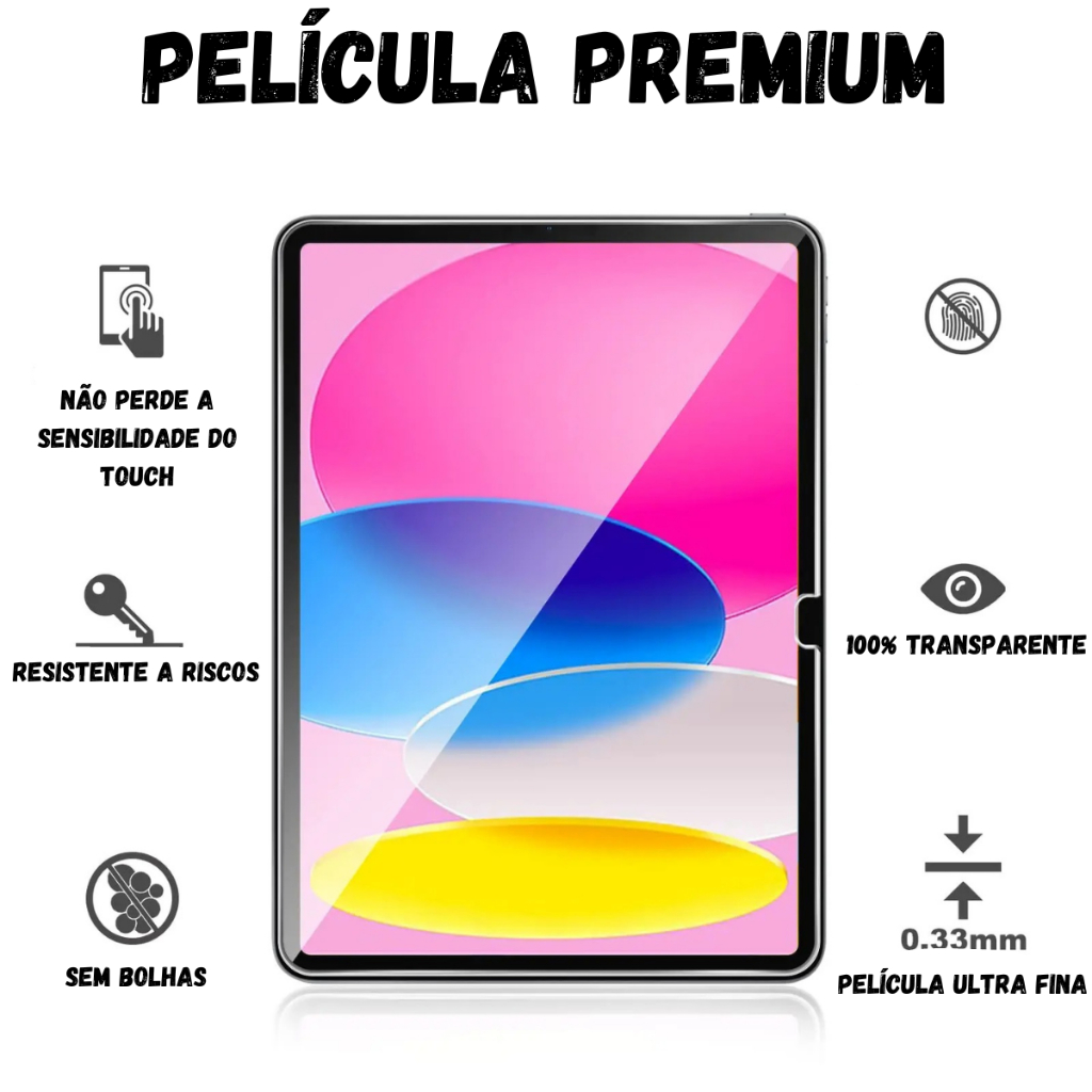 Película 9H para Tablet Ipad 10ª Geração (2022) Tela de 10,9 Polegadas ...