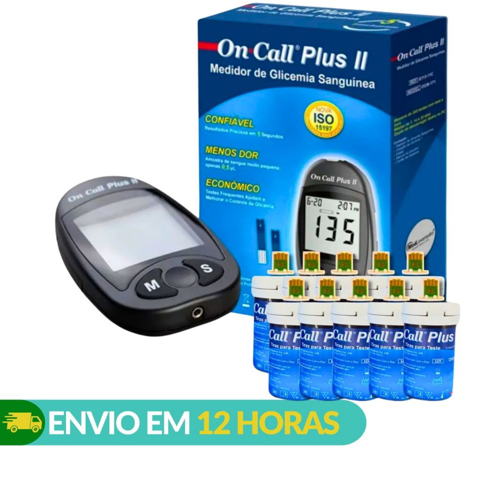 Kit Medidor de Glicose Diabetes + 500 Tiras para Teste de Glicose On ...