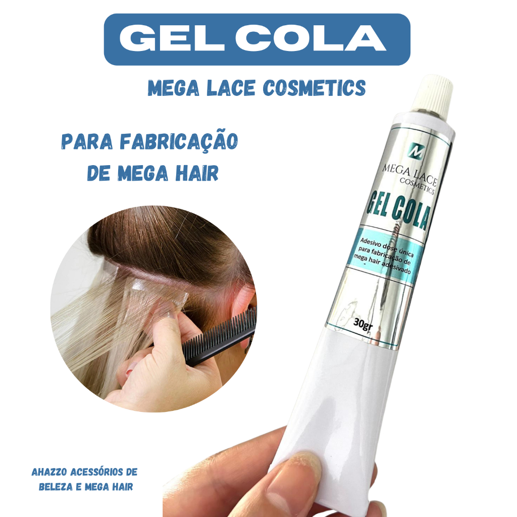 Gel Cola Profissional Mega Lace para Fabricação de Mega Hair 30g ...