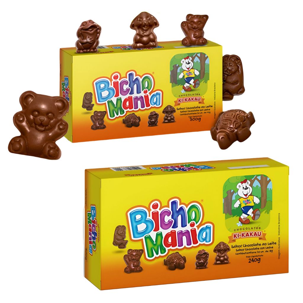 Chocolate Bicho Mania Chocolate ao Leite 24 Unidades Ki-Kakau Festa ...