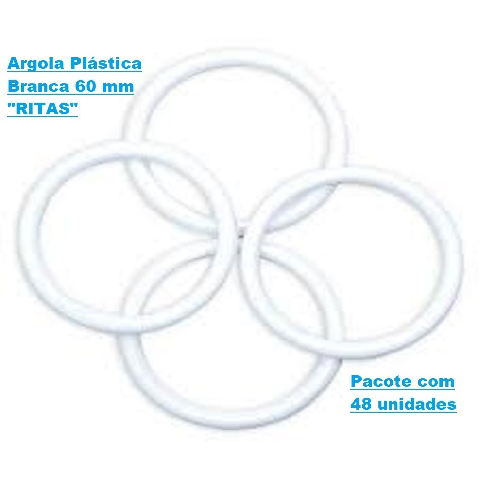 Argola Plástica N° 60 Branca Artesanato 48 Unidades | Shopee Brasil