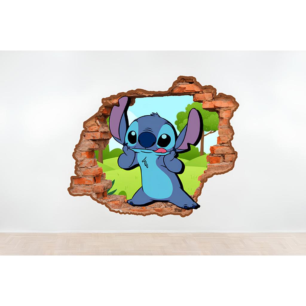 Adesivo de Parede Buraco Falso Stitch Mod 01 | Shopee Brasil