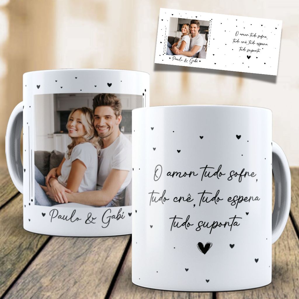 Caneca Personalizada Casal com Foto e Nome | Shopee Brasil