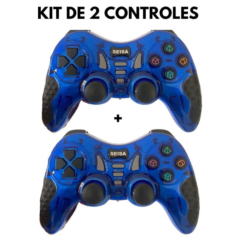 kit 2 Controles sem fio para PC, Ps3, ps2 Celular Android, Tablete e ...