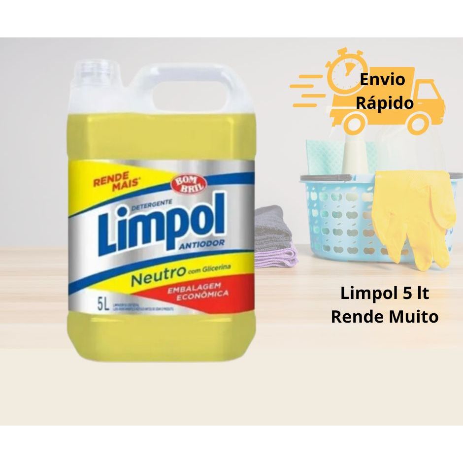 Detergente Líquido Limpol 5 litros Neutro Embalagem Econômica | Shopee ...