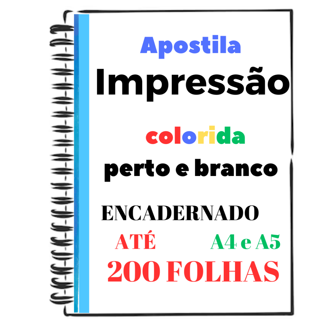 impressão de apostila tamanho A4 COLORIDA frente e verso com 1 ...