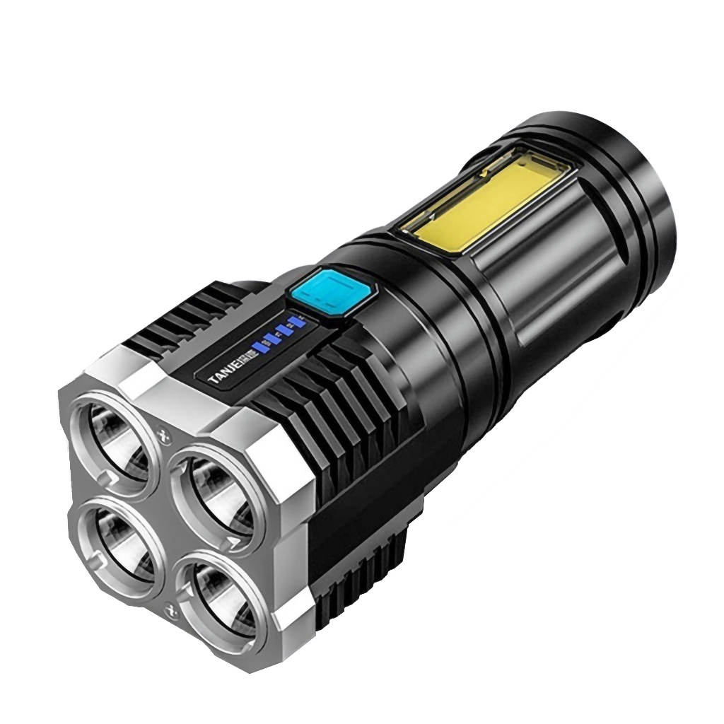 Lanterna LED Recarregável USB de Longo Alcance com 4 LEDs - A188 ...
