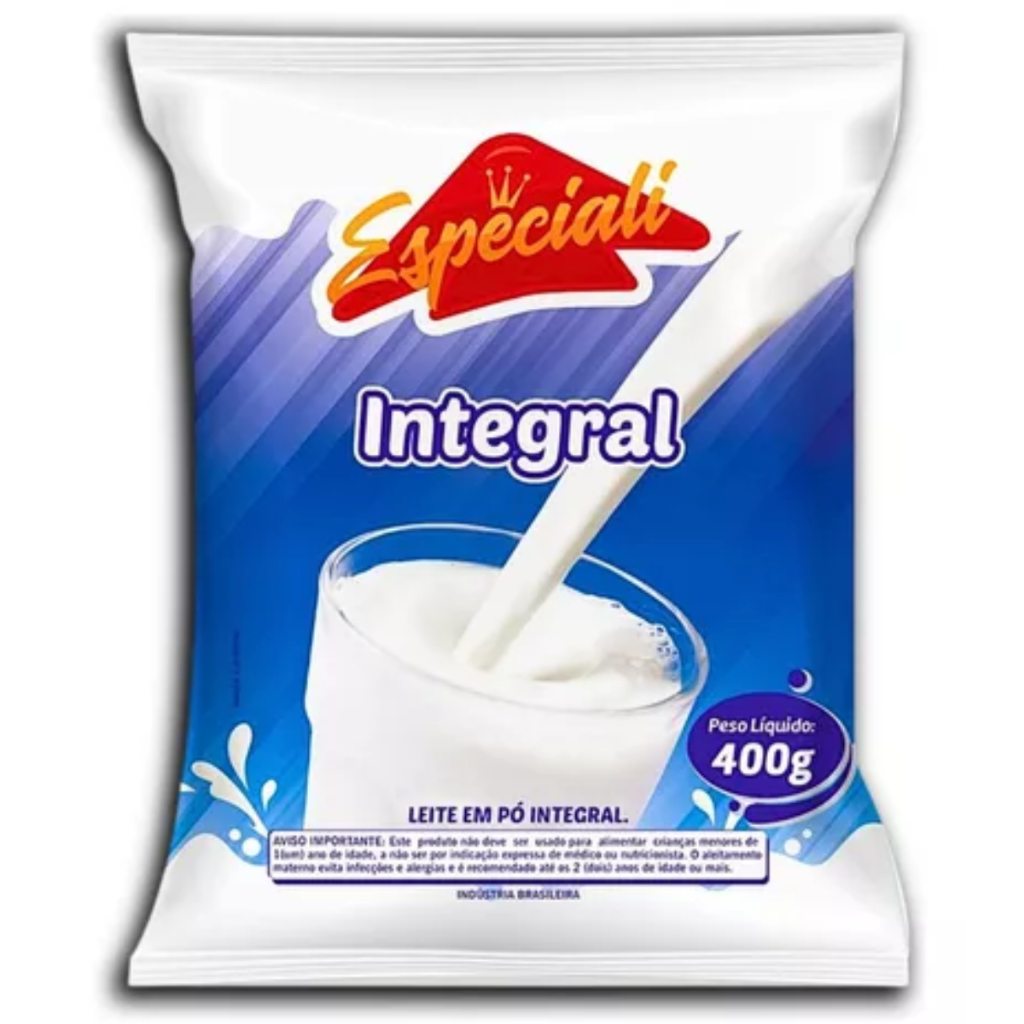 Leite Em Pó Integral Instantâneo Bebida Láctea 400 Gramas Especiali ...