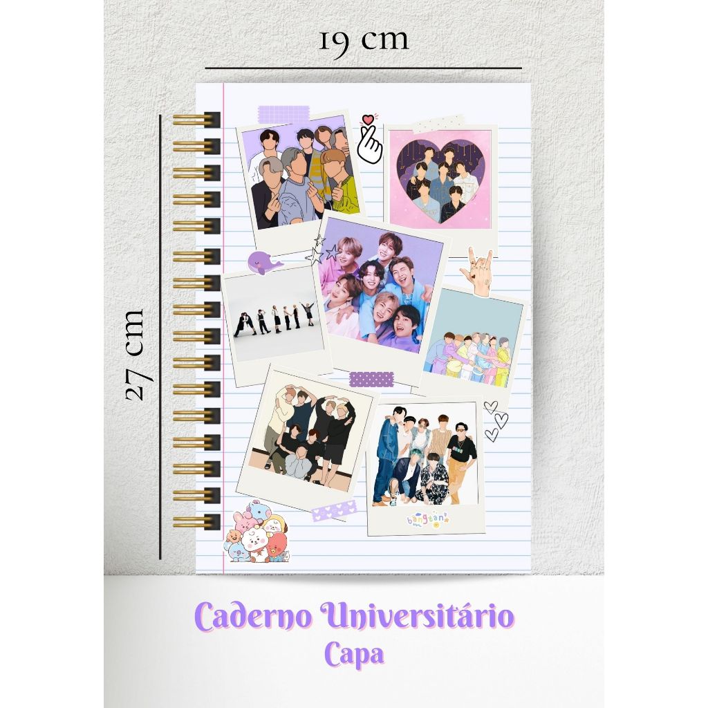 Caderno BTS Kpop Personalizado Capa Dura Com Adesivos | Shopee Brasil