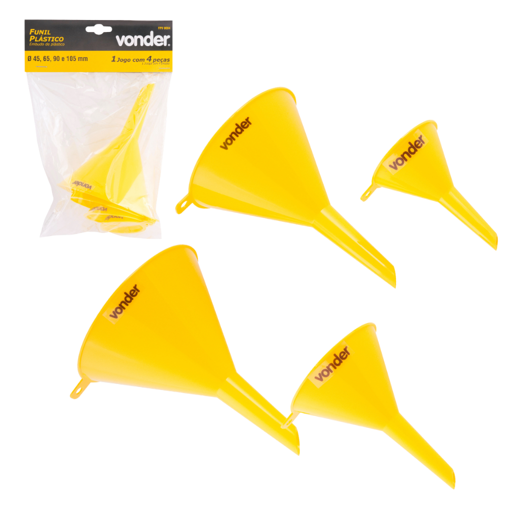 Kit 4 Funil Multiuso De Plástico Uso Gera Funil Grande Funil Automotivo ...