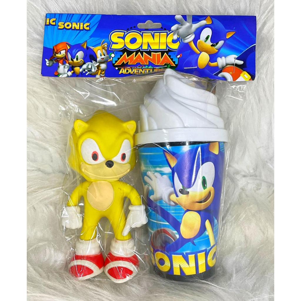 Kit Boneco Estilo Sonic Amarelo e Copo Chantili | Shopee Brasil