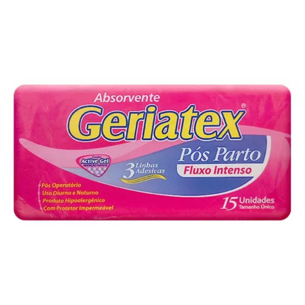 Absorvente Pós-Parto Geriatex - 15 unidades. | Shopee Brasil