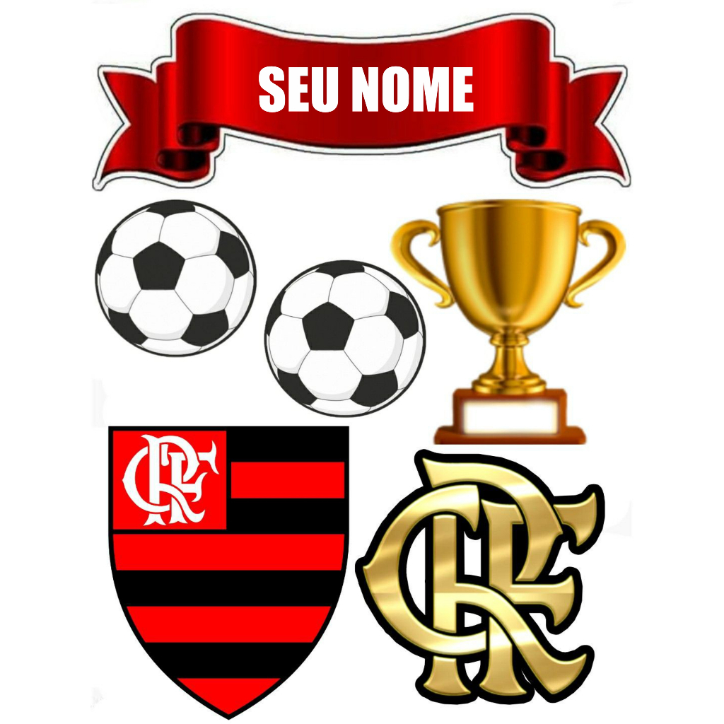 Topo Topper de Bolo Flamengo Personalizado com nome e idade | Shopee Brasil