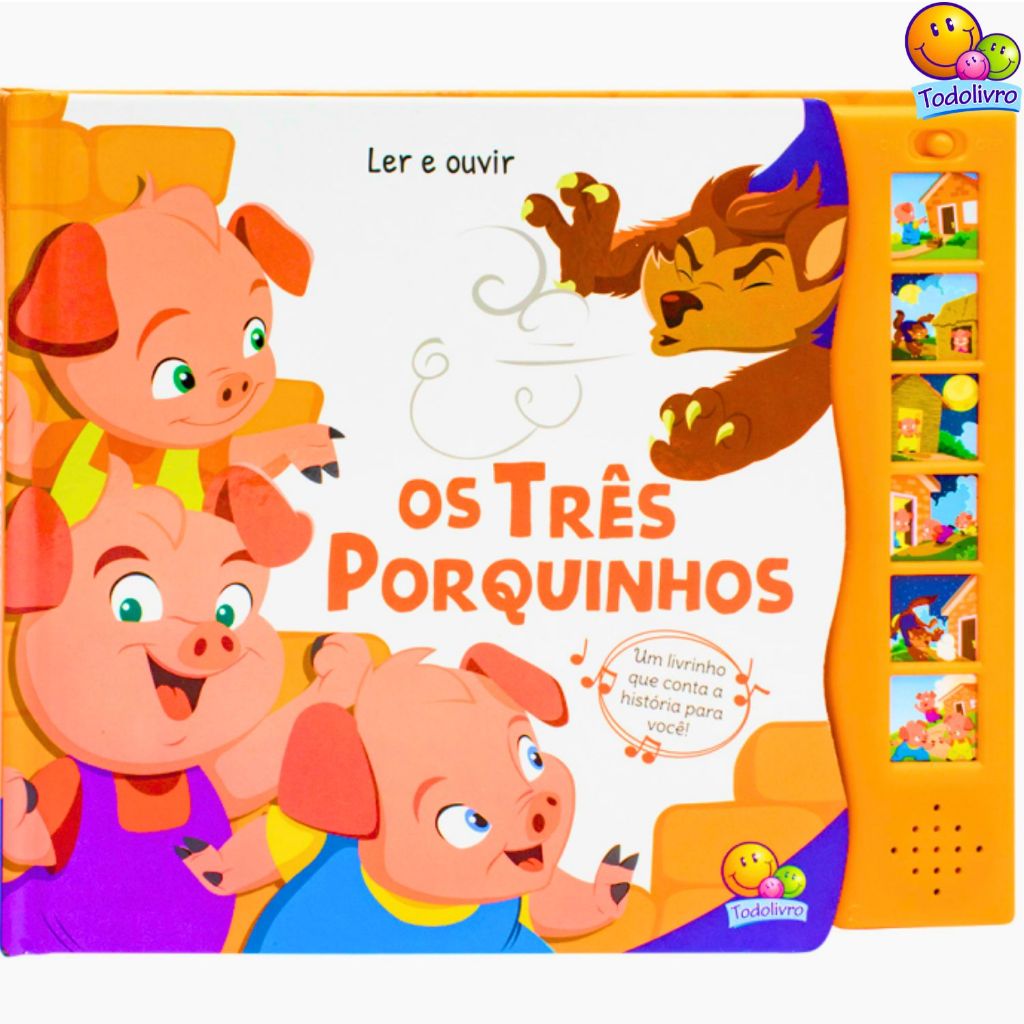 Livro Infantil Sonoro História Clássico Três 3 Porquinhos História ...