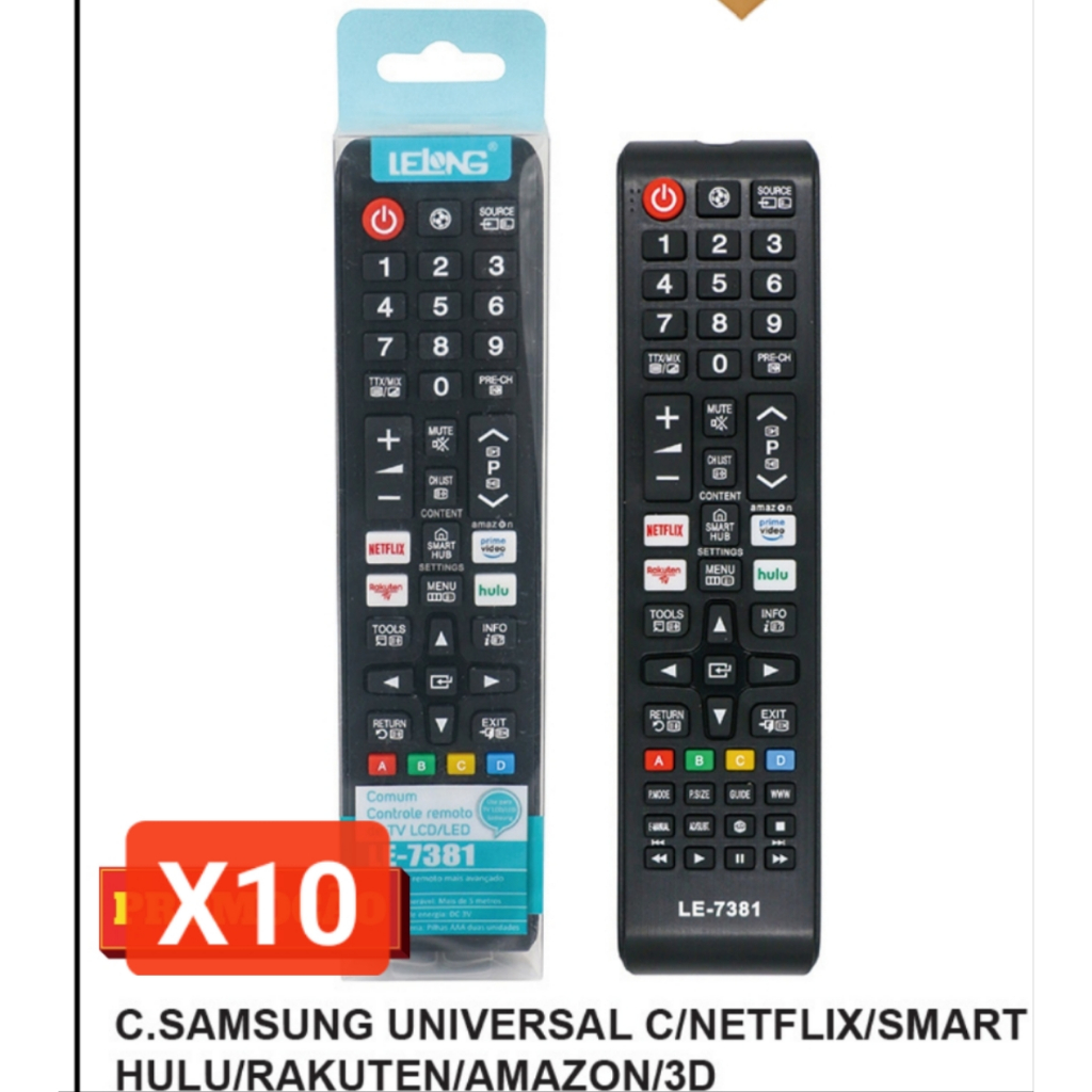 kit 10 Controle Remoto Universal Samsung - LE-7381 | Shopee Brasil