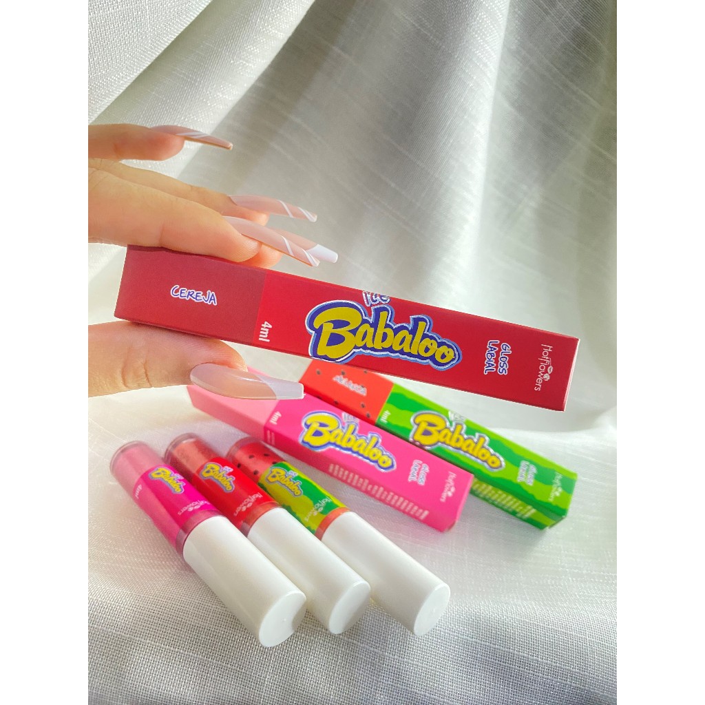 Gloss Babaloo Ice Hot Flowers Brilho Labial Com Com Sabor e Cheiro ...