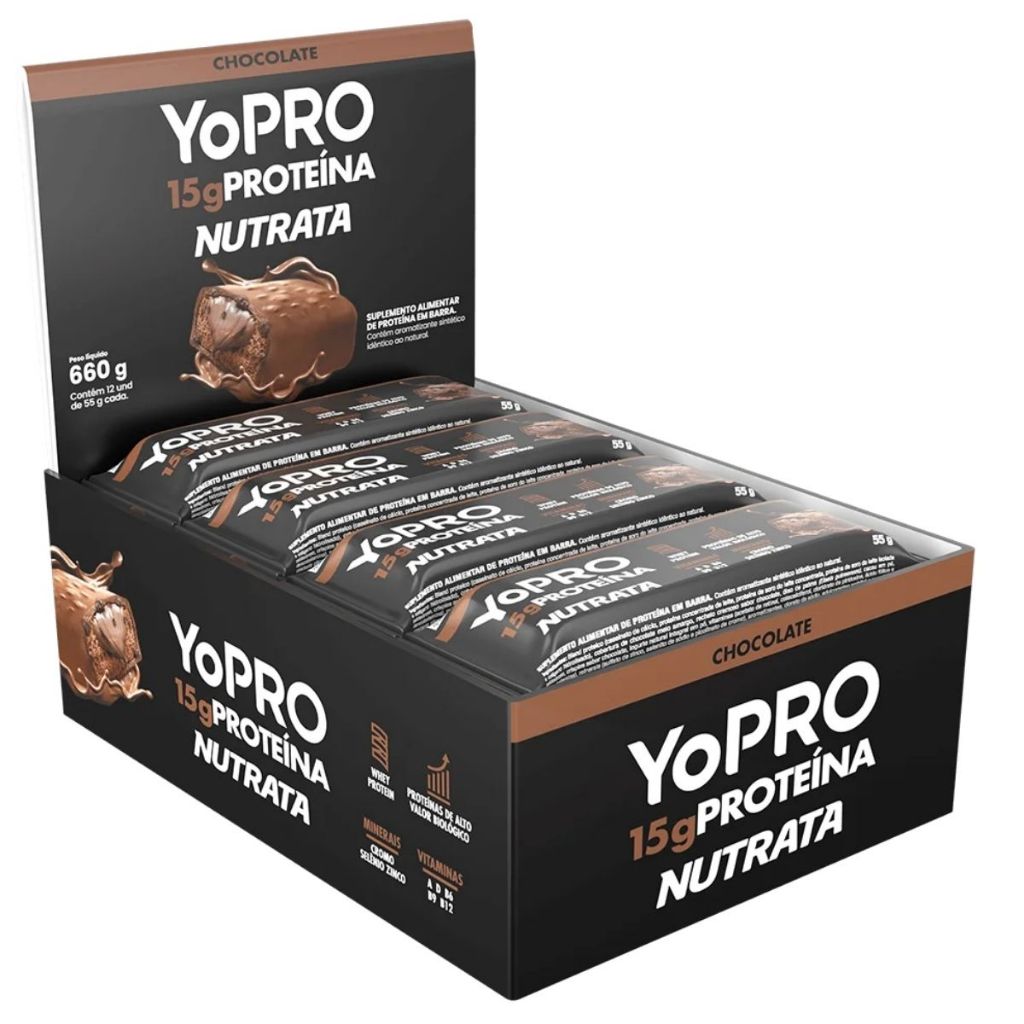 Barra Yopro Nutrata Proteína Deliciosa 12x 55g Yo Pro Whey | Shopee Brasil
