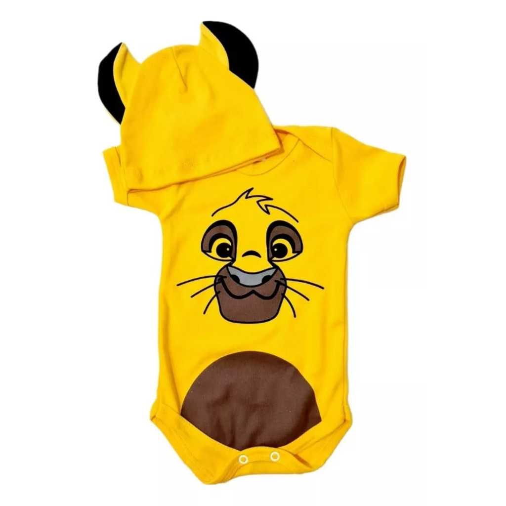 Body+touca simba tématico mêsversario Bêbe simba | Shopee Brasil