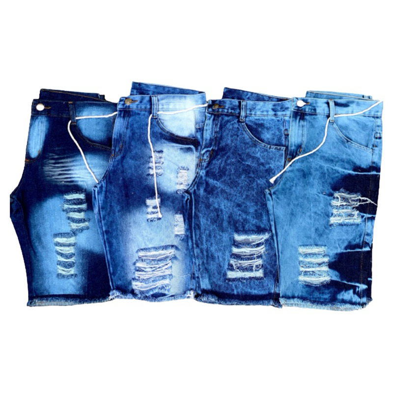 Kit Bermuda Jeans Masculina Lote 4 Unidades Preço De Atacado | Shopee ...