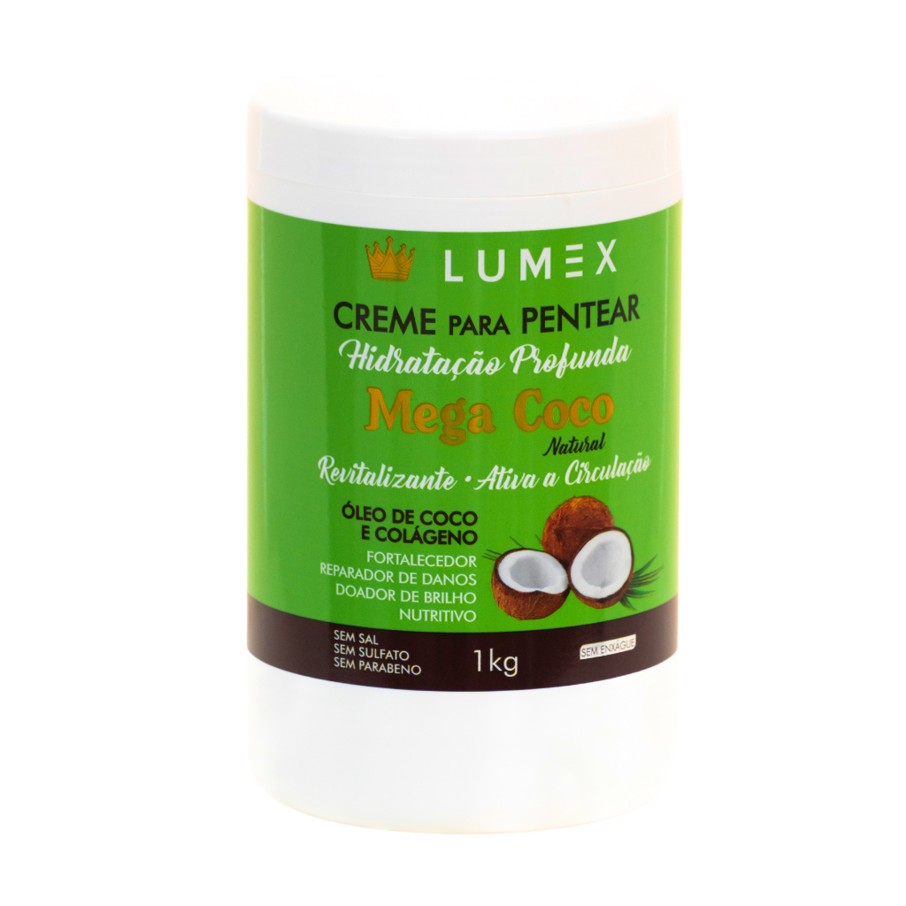 Creme para Pentear Mega Coco com Colágeno Hidratação Profunda Lumex 1kg ...