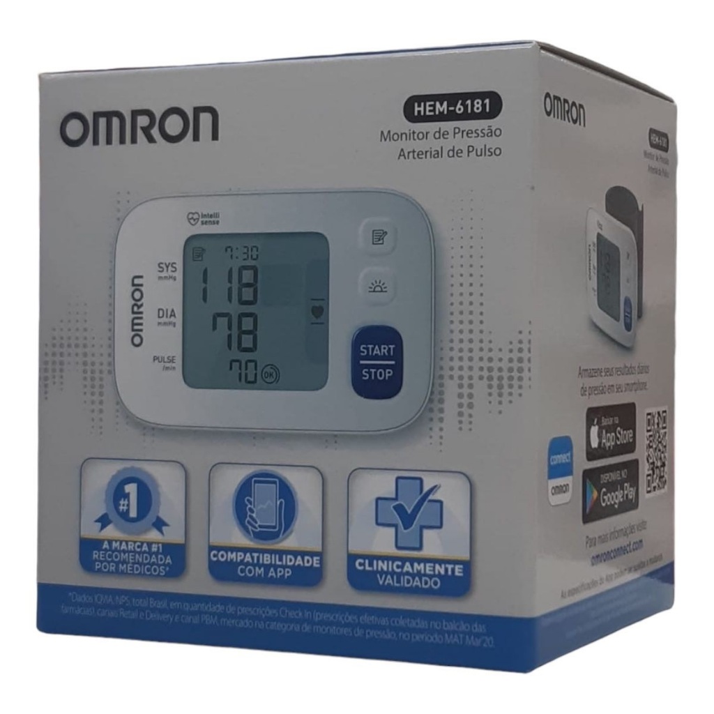 Monitor de Pressão Arterial de pulso HEM-6181 Omron | Shopee Brasil