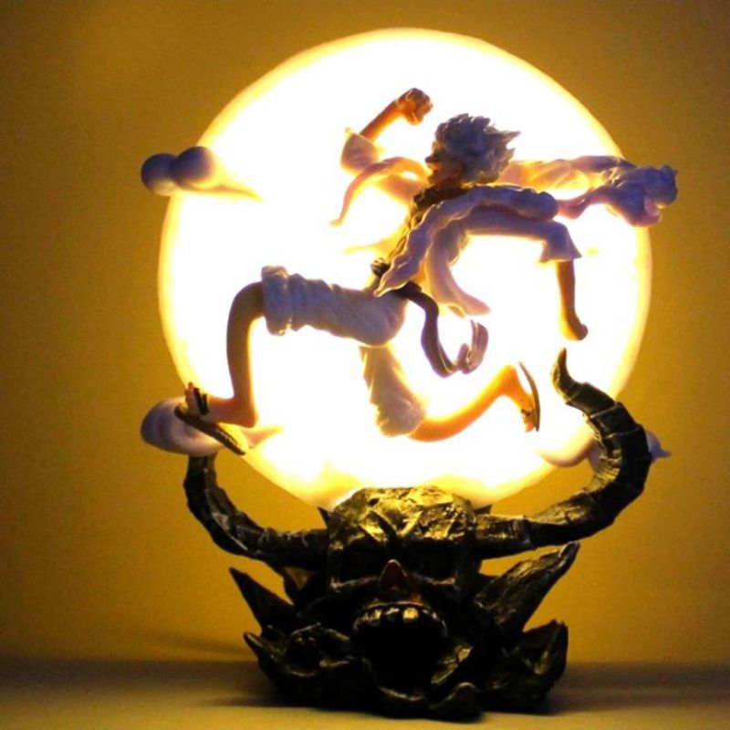 mini luminária Luffy Gear 5 com led iluminação e decoração Nika Deus ...