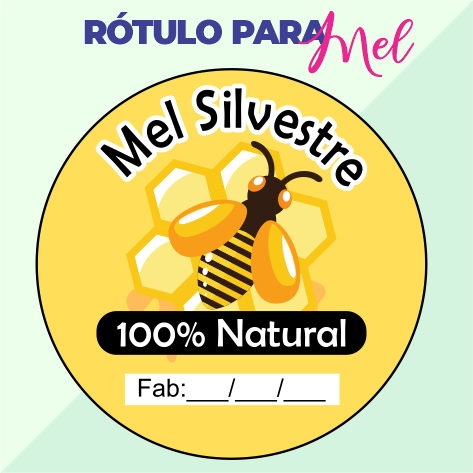 Adesivo para Rótulo Vinil Mel Silvestre - 100 und - 4x4 cm - Ref C ...