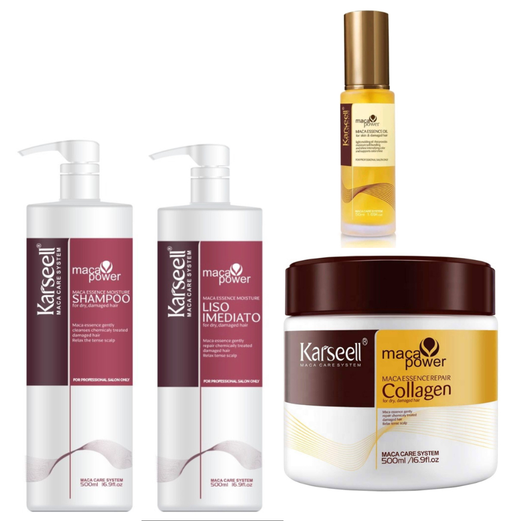 KIT KARSEELL SHAMPOO+PROGRESSIVA+ÓLEO+MÁSCARA | Shopee Brasil
