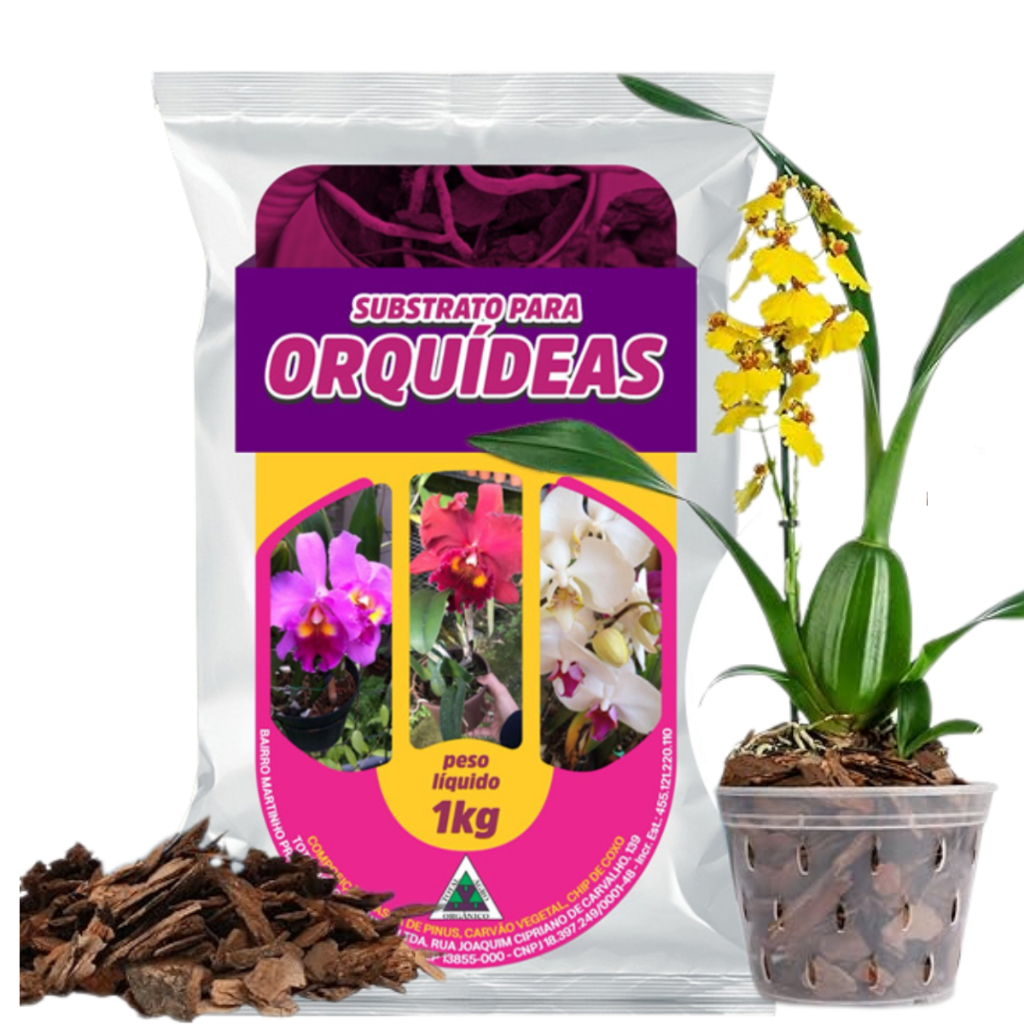 Substrato Para Orquídeas 1kg Casca de Pinus Carvão Vegetal Chip de Coco ...