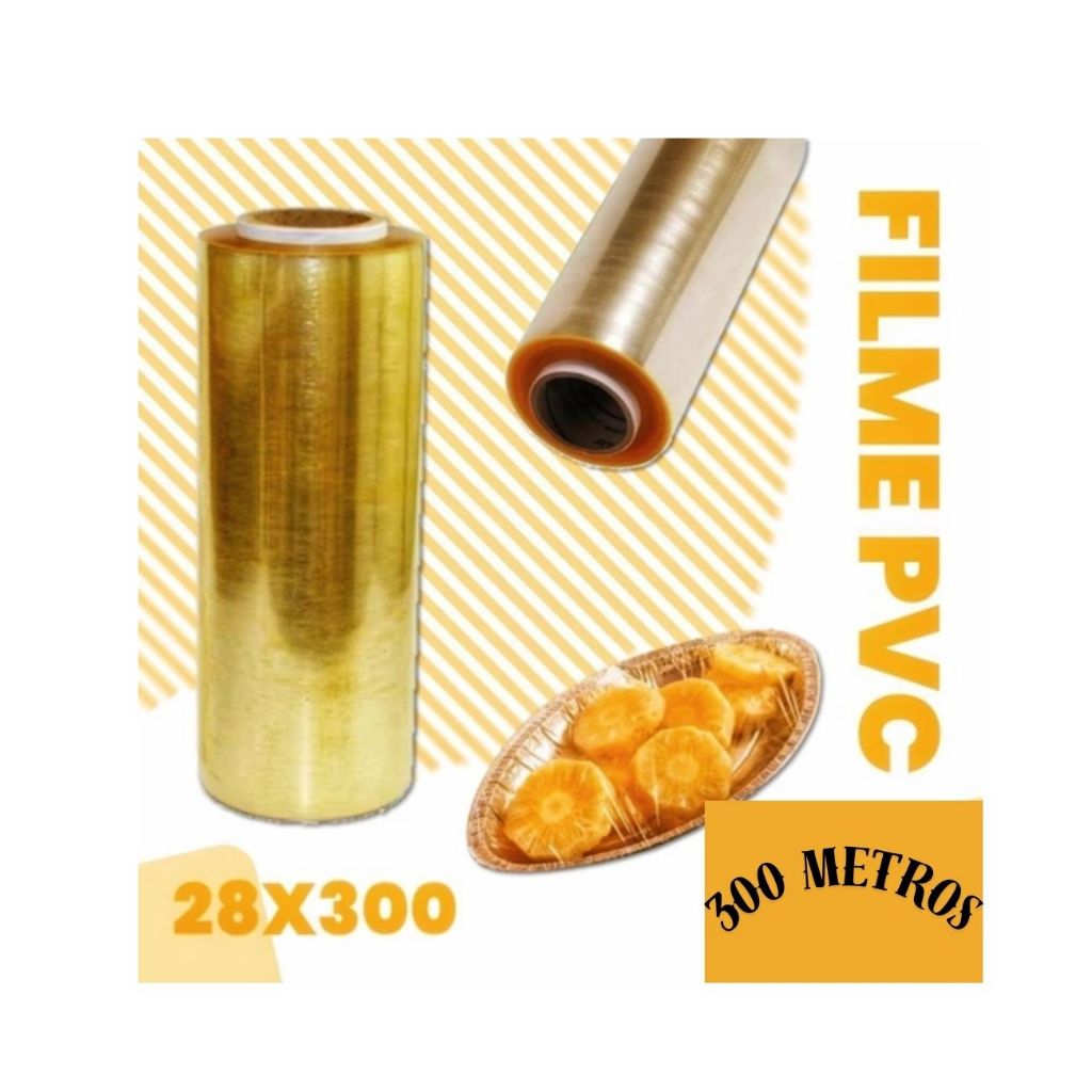 Rolo Bobina Plastico Filme Pvc Esticavel Resistente 28cm X 300m ...