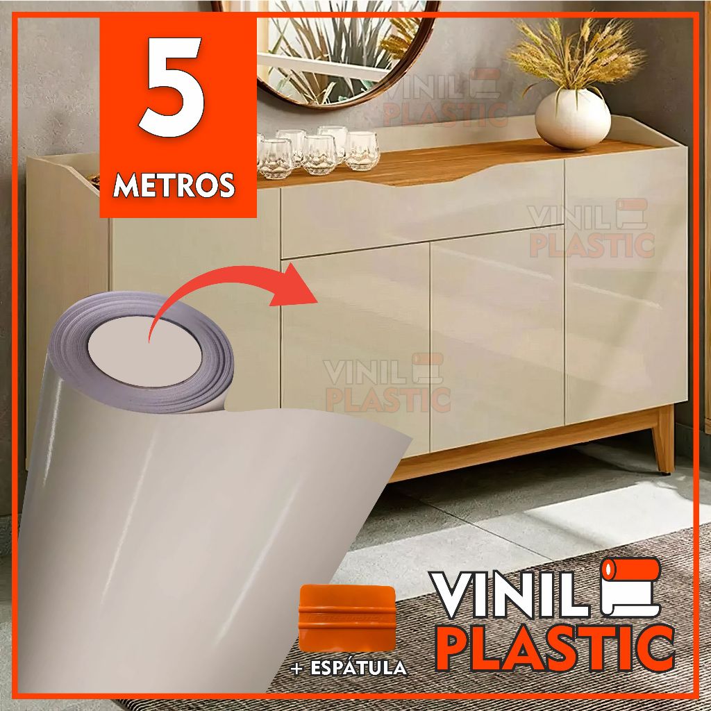 5 Metros X 50CM Adesivo Laca Bege Leitoso White Off Para Móveis ...