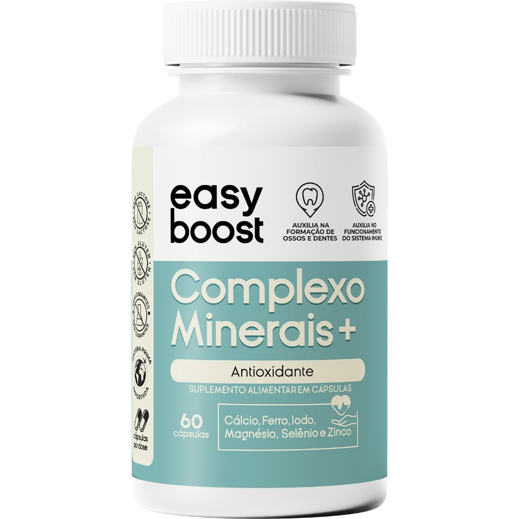 Complexo de Minerais Easy Boost 60 Caps Cálcio, Ferro e Magnésio ...
