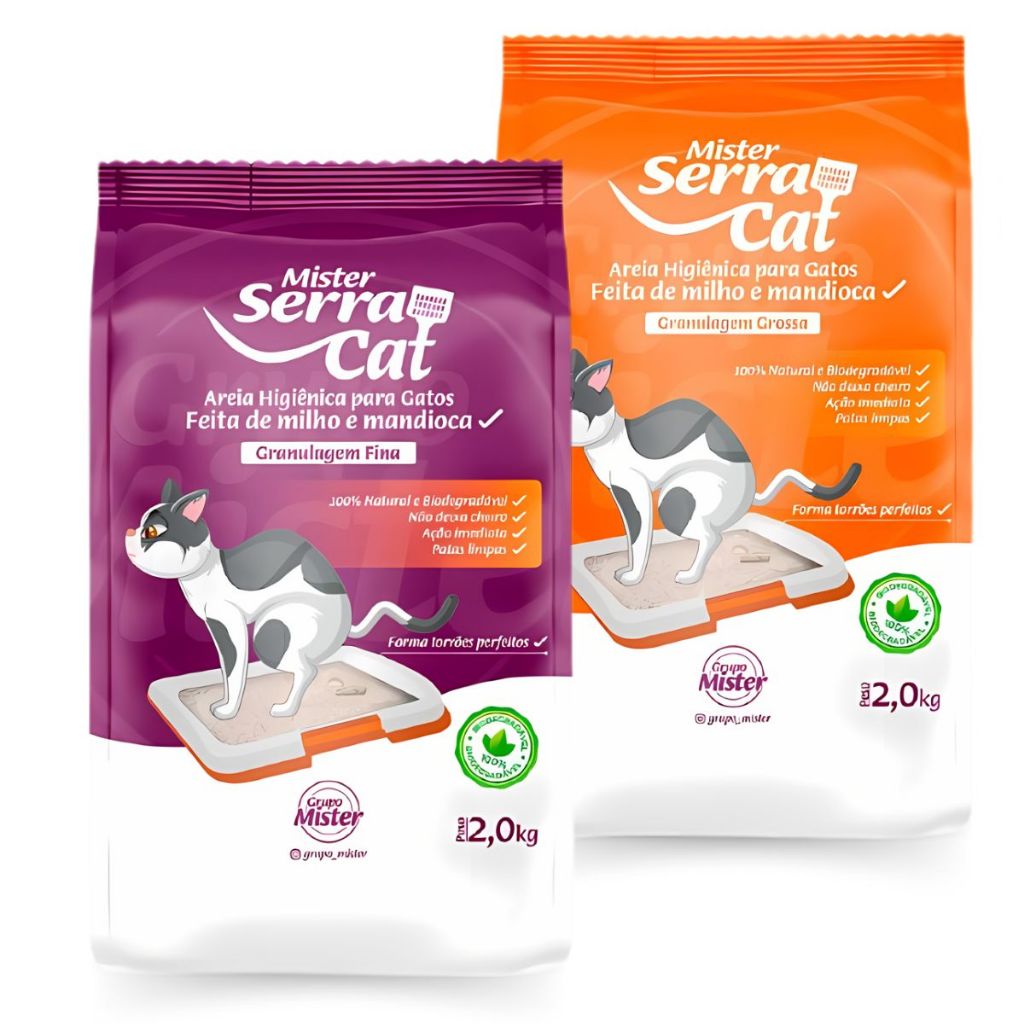 Areia Higiênica Biodegradável para Gatos Feita de Milho e Mandioca ...