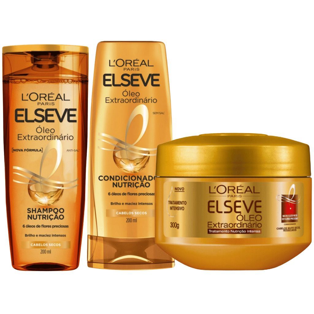 Kit Elseve Extraordinário - Shampoo, Condicionador e Máscara | Shopee ...