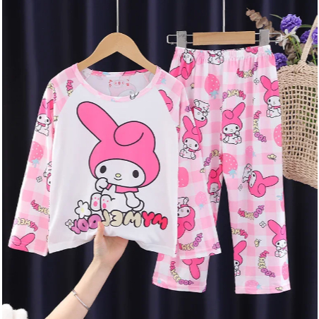 Pijama Anime fino para crianças, adorável conjunto de pijama (calça e ...
