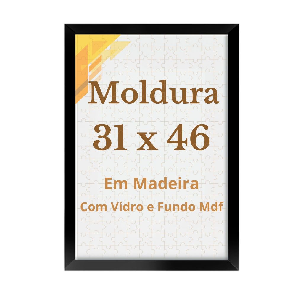 Moldura 31x46 Para Quebra Cabeça 300 Pçs Arte Imagem Com Vidro ou 46x31 ...