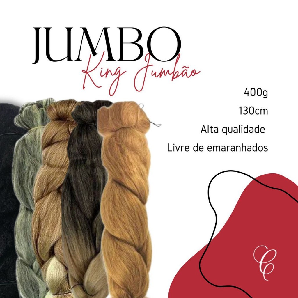 Cabelo Jumbo Jumbão Super King 399g - Jumbo para Trança - 130cm ...