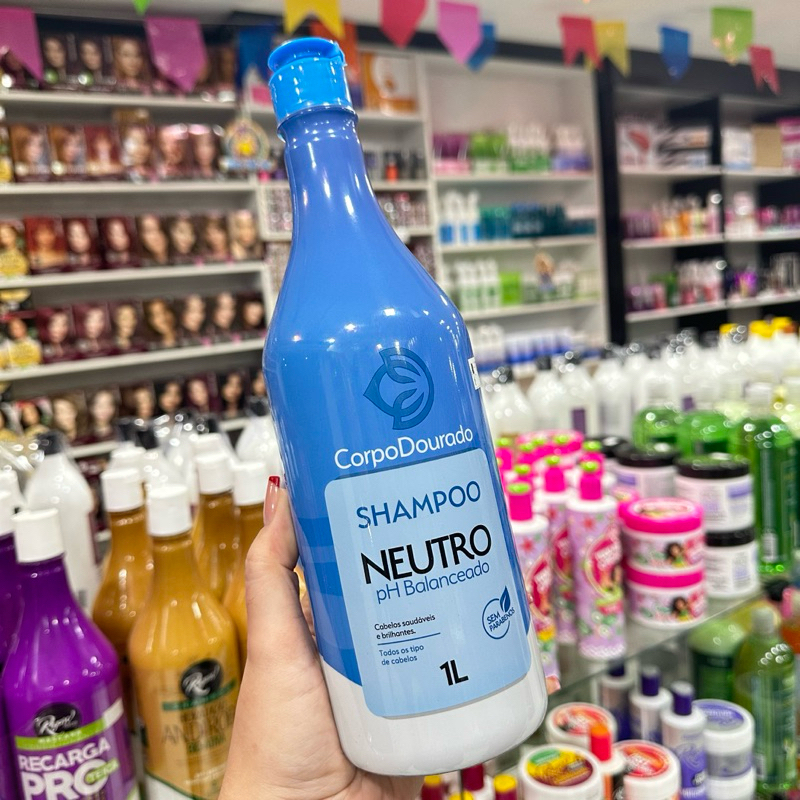 Shampoo Corpo Dourado Neutro para Cabelos Saudáveis e Brilhantes 1L ...