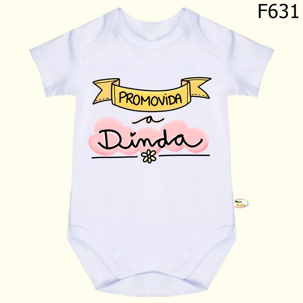 Body Bebê Frases Promovida a Dinda SF631 | Shopee Brasil