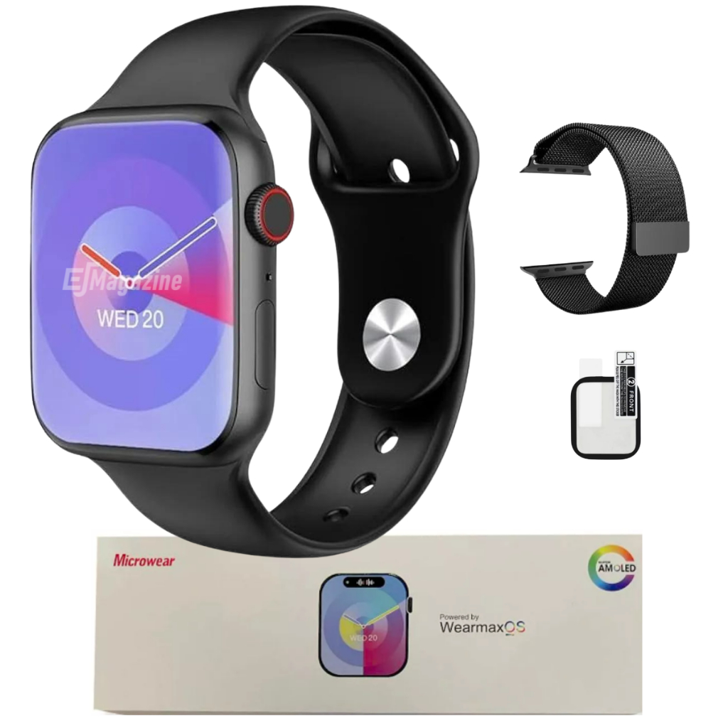 Smartwatch W99+ Plus Series 9 Preto Com Pulseira Metal Milanese ...