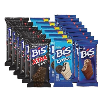 Kit 8 Chocolates Bis Xtra ao Leite 45g + 6 Chocolate lacta bis extra ...