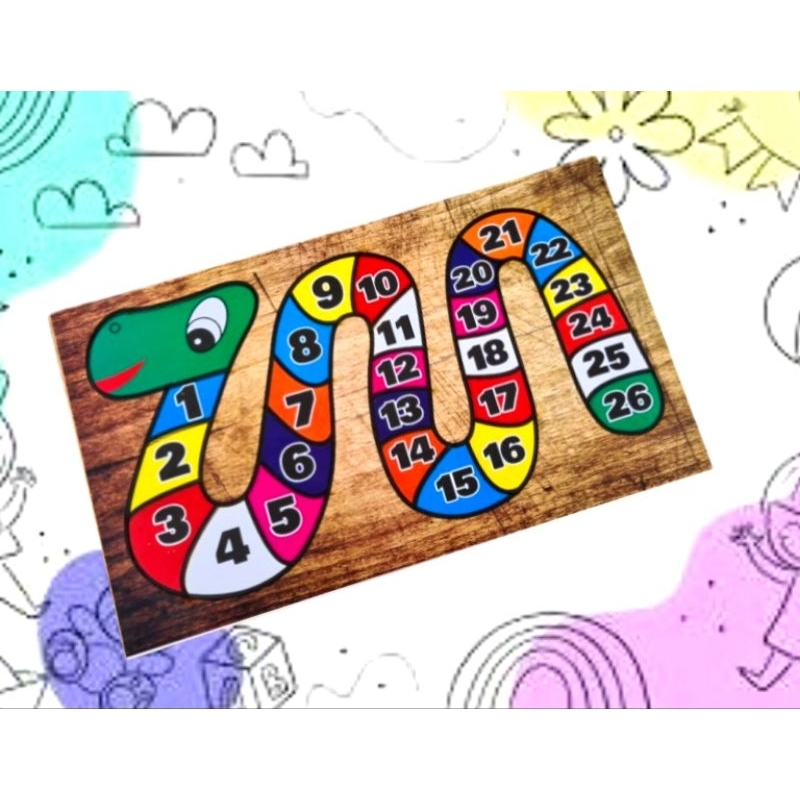 Brinquedo Pedagógico Alfabeto Minhoca Letras e Números Aprendizado MDF ...