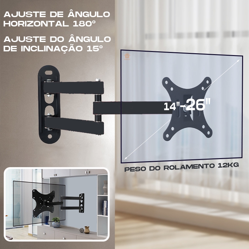 Suporte para TV de 14 a 26 Polegadas SmartFlex - Totalmente articulado ...