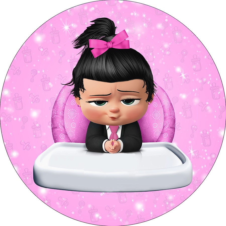 Painel De Festa Redondo Em Tecido - A Poderosa Chefinha Efeito Brilhos 014 | Shopee Brasil