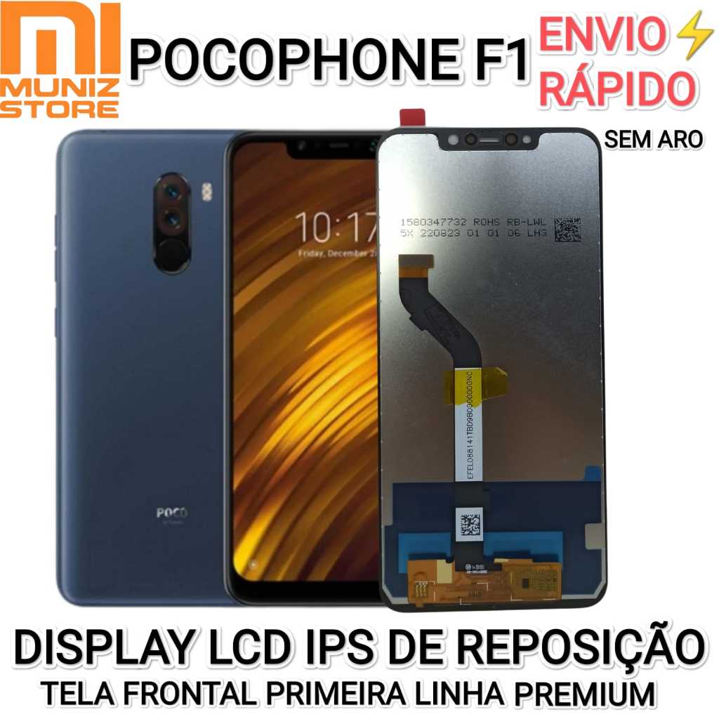 Display Pocophone F1 1°Linha Nacional Tela LCD IPS Frontal Com Moldura ...